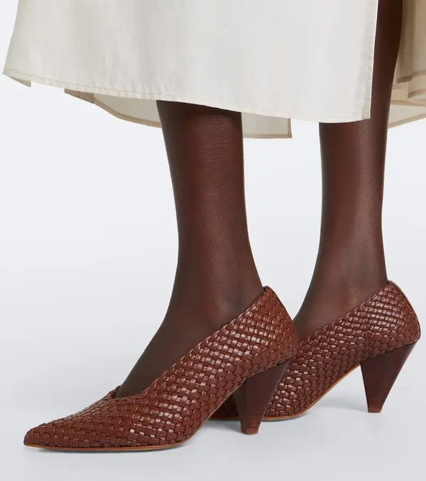 SOULIERS MARTINEZ Samia Woven Leather Pumps