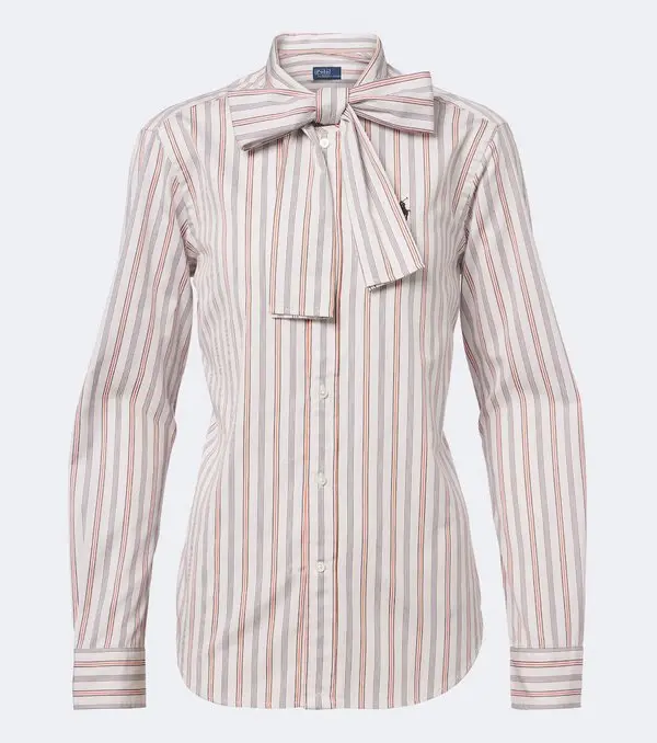 Polo Ralph Lauren Striped Cotton Poplin Shirt With Bow Detail - Multicoloured