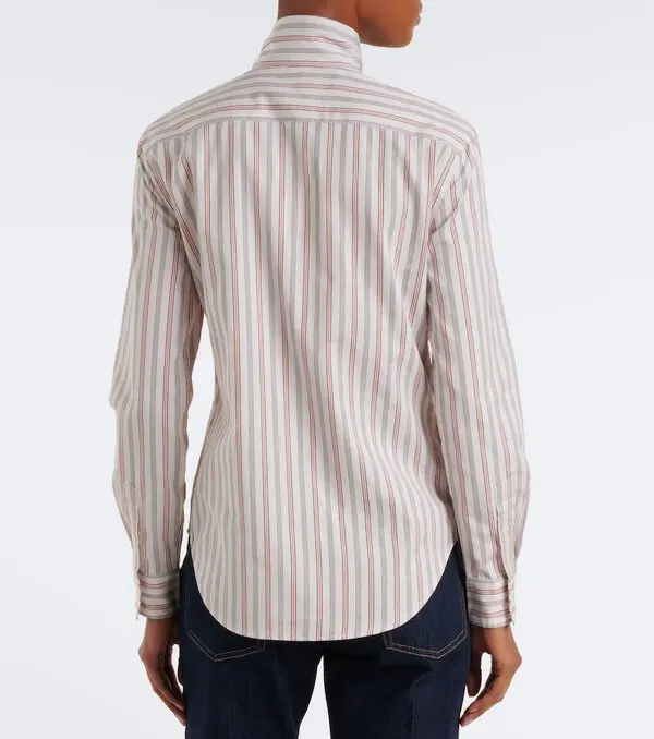 Polo Ralph Lauren Striped Cotton Poplin Shirt With Bow Detail - Multicoloured