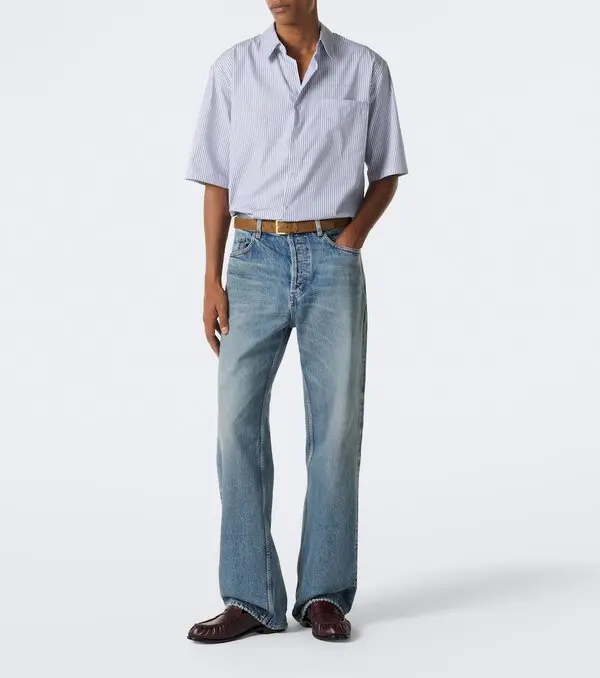 Saint Laurent Wide-leg Faded Jeans