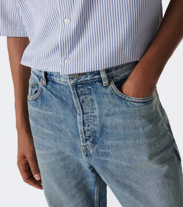 Saint Laurent Wide-leg Faded Jeans