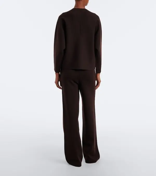 Max Mara Knitted Wool-blend Wide-leg Pants