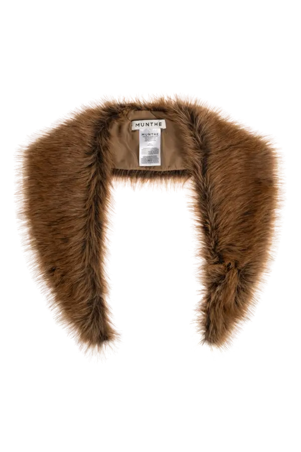 Munthe Voida" Faux Fur Scarf - Brown