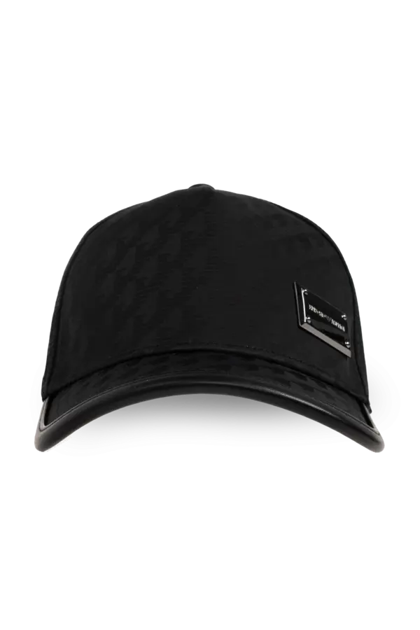 Emporio Armani Baseball Cap With Engraved Logo Plaque