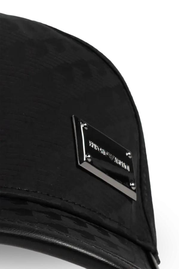 Emporio Armani Baseball Cap With Engraved Logo Plaque