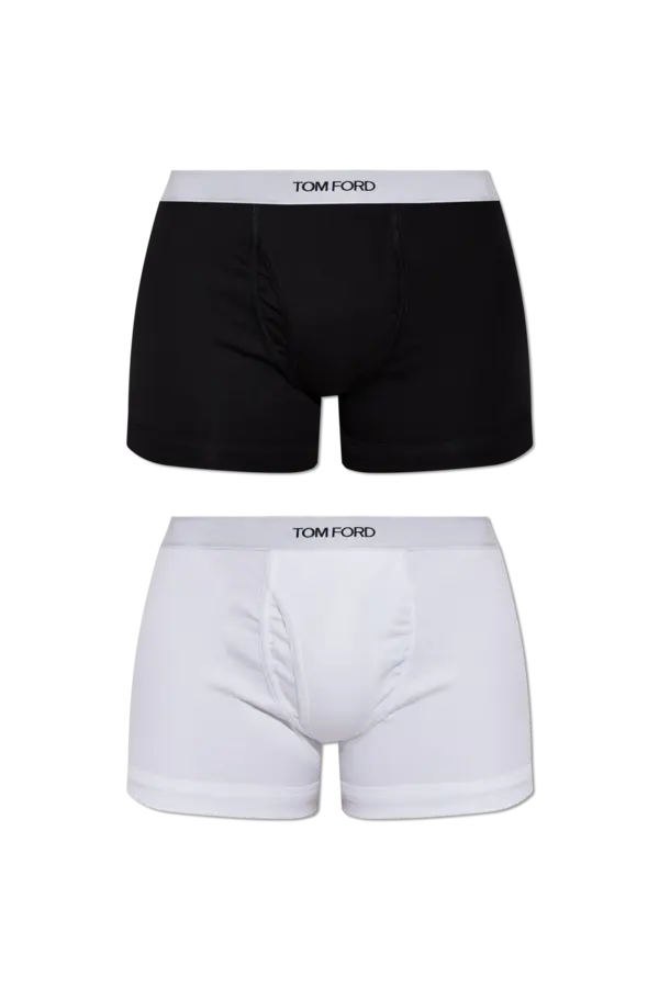 TOM FORD Two-pack Of Cotton Boxers With Logo - Multicolour