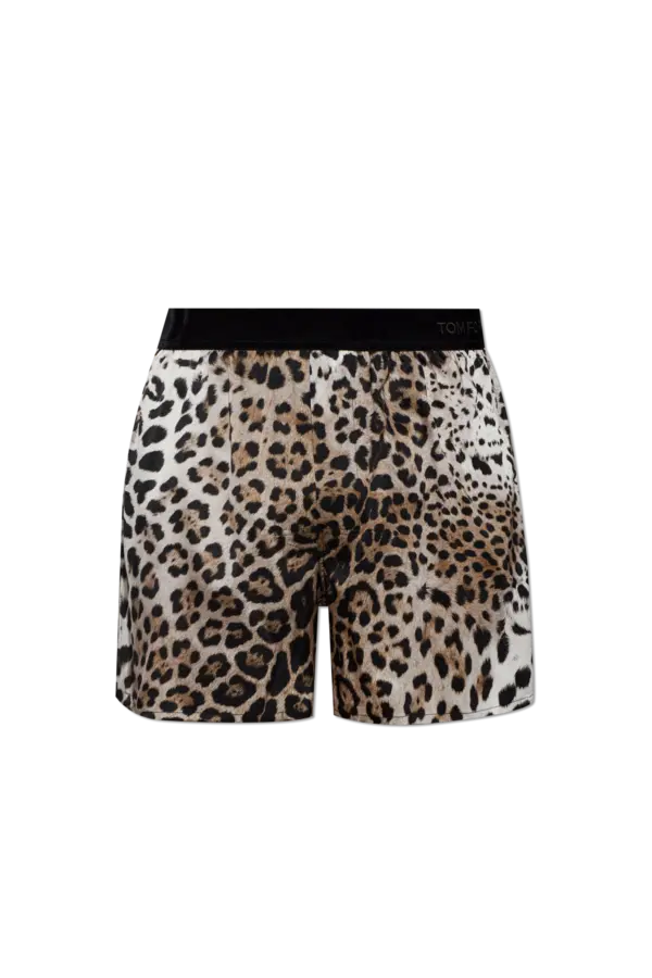 TOM FORD Silk Boxers With Animal Motif - Black