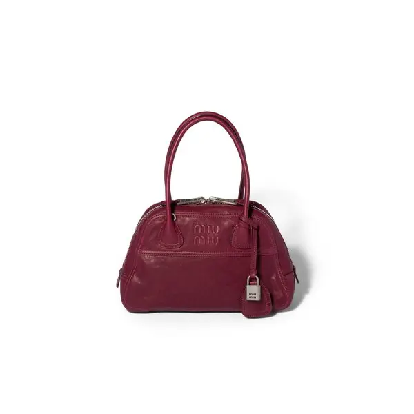 Miu Miu Vivant Nappa Leather Bag - Amaranth Red