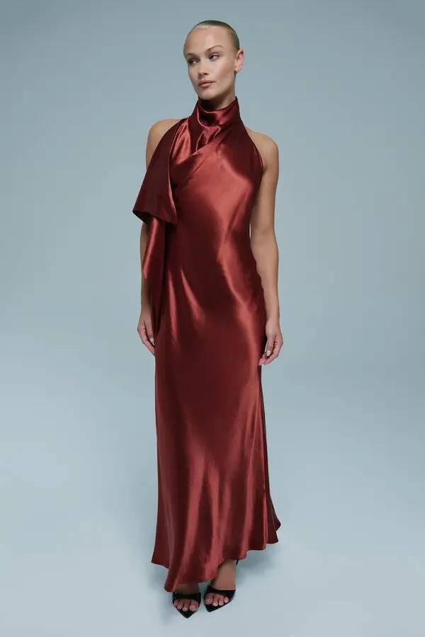 Bardot Sierra Drape Front Maxi Dress