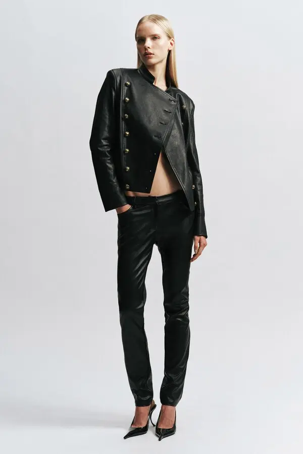 Bardot Jollie Vegan Leather Tapered Leg Trousers