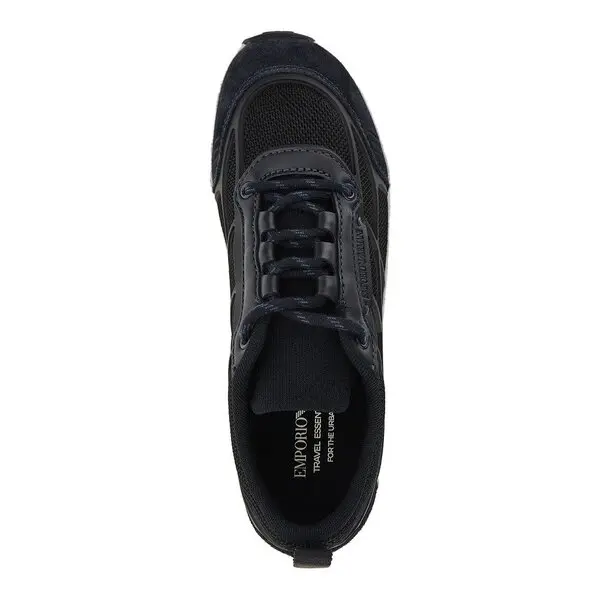 Emporio Armani Mesh Sneakers With Suede Accents