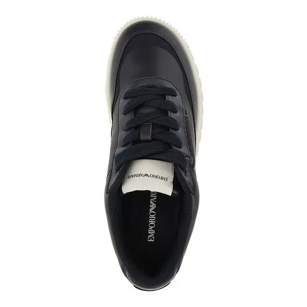 Emporio Armani Leather Sneakers With Side Logo