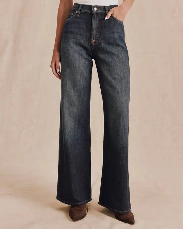 Splendid Slim Palazzo Jean In Dark Blue