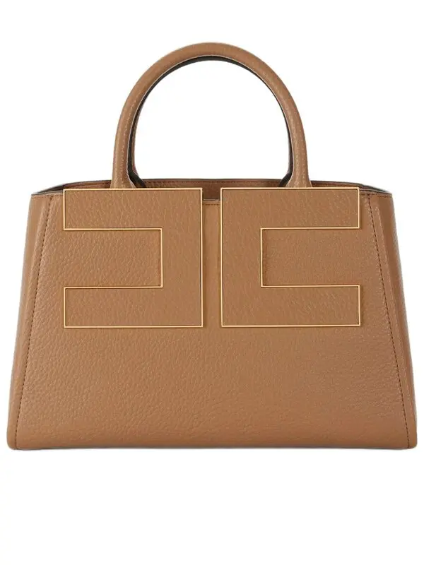 Elisabetta Franchi Handheld Bag With Gold Tone Detail - Brown