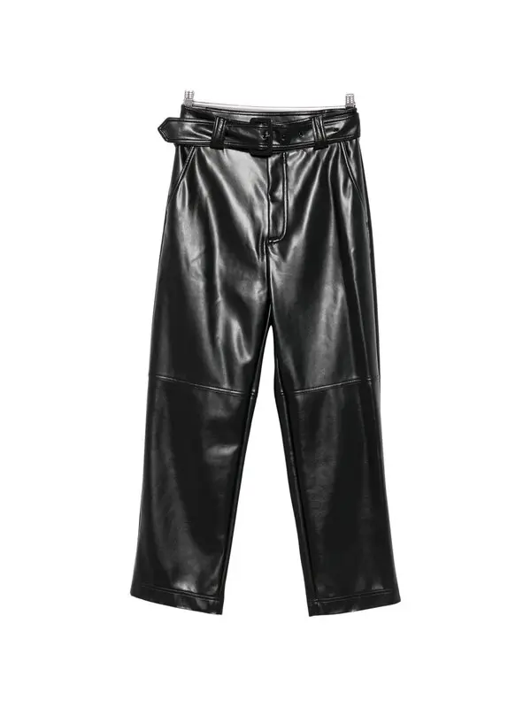 TWINSET Leather Belted Wide-leg Trousers