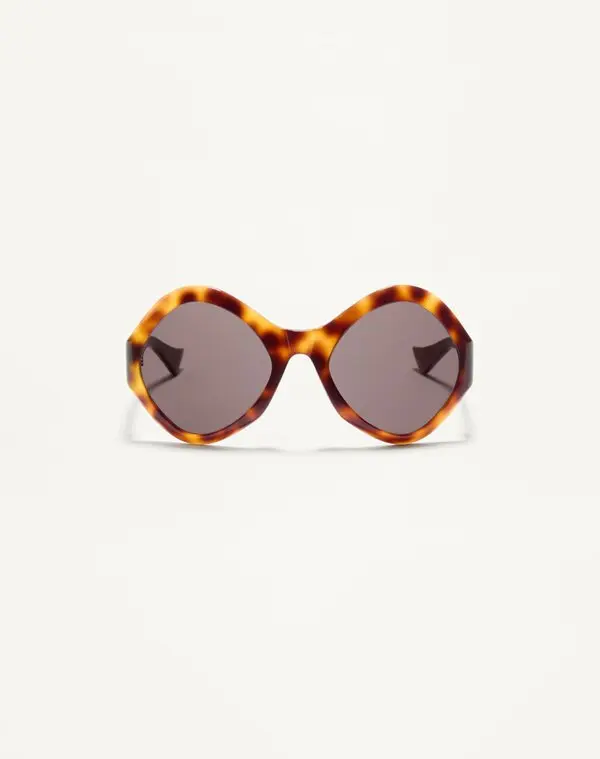 Valentino Garavani Oversized Round Frame Sunglasses - Havana/grey