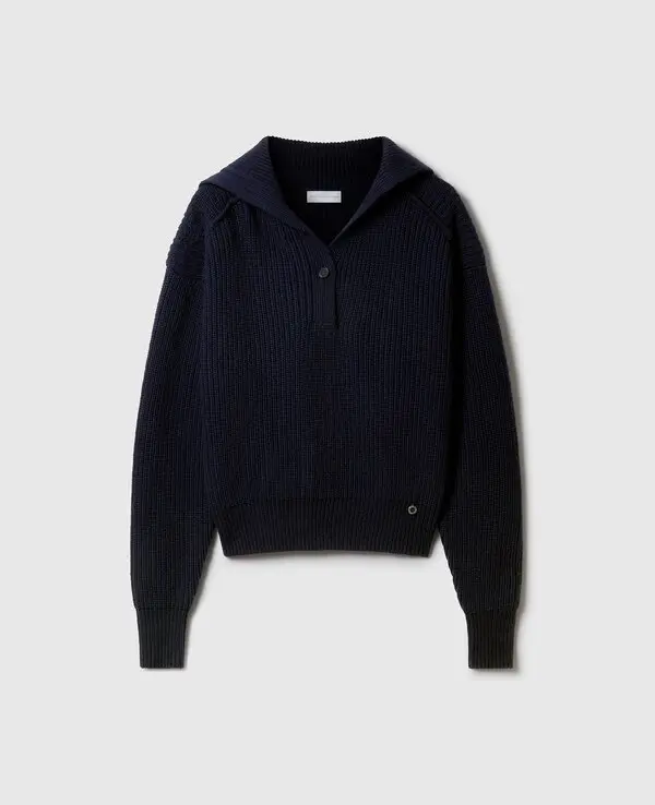 Stella McCartney Recycled Cashmere Ribbed Turtleneck Jumper - Navy