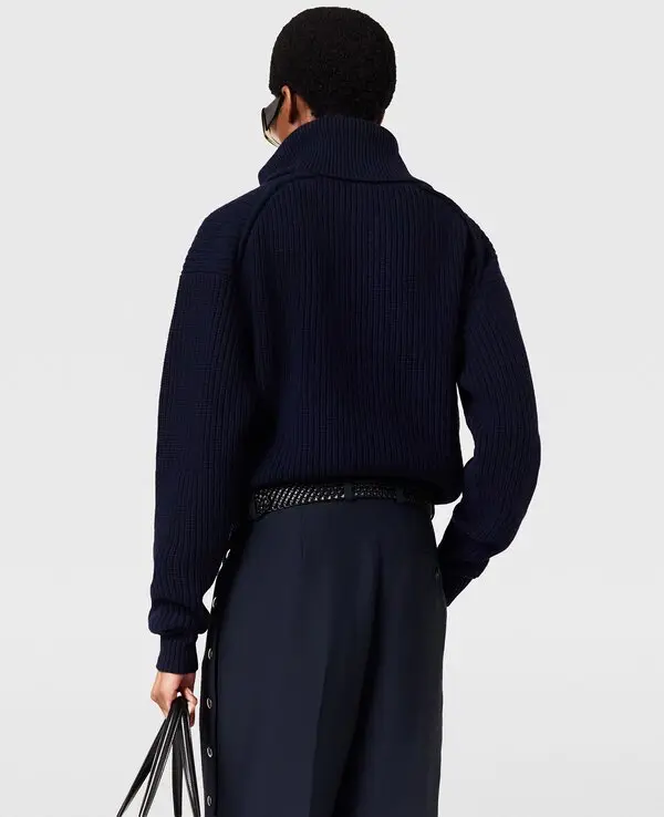 Stella McCartney Recycled Cashmere Ribbed Turtleneck Jumper - Navy