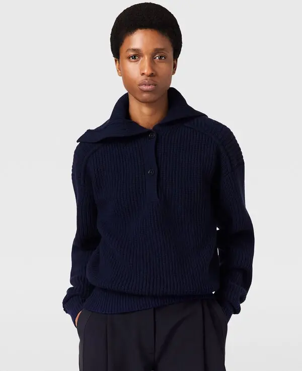 Stella McCartney Recycled Cashmere Ribbed Turtleneck Jumper - Navy