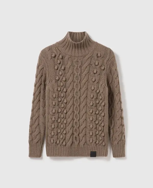 Stella McCartney Textured Cable Knit Turtleneck Jumper