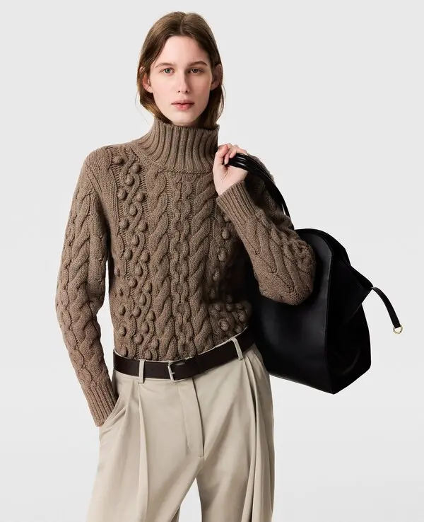 Stella McCartney Textured Cable Knit Turtleneck Jumper