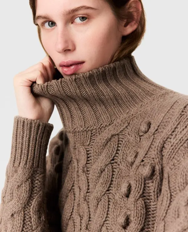 Stella McCartney Textured Cable Knit Turtleneck Jumper