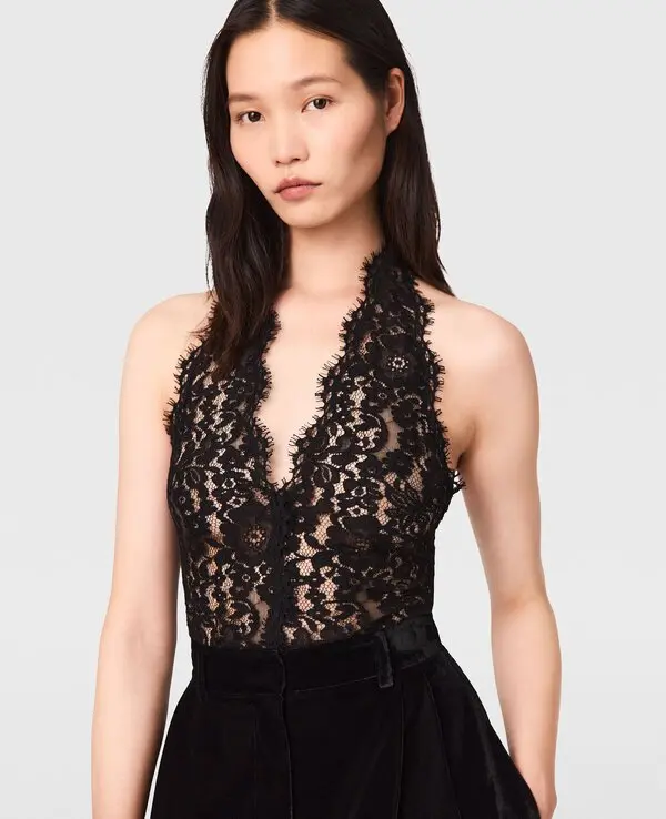 Stella McCartney Halterneck Lace Top - Black