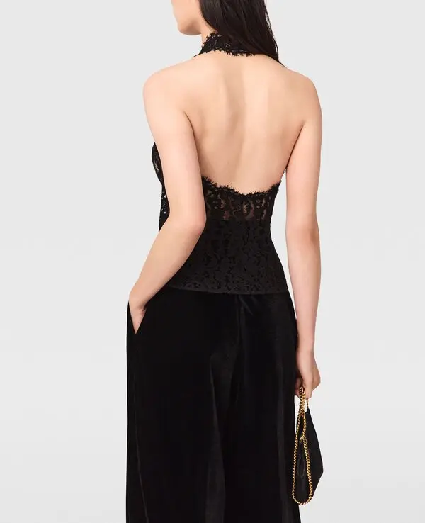 Stella McCartney Halterneck Lace Top - Black