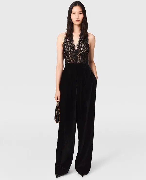 Stella McCartney Halterneck Lace Top - Black