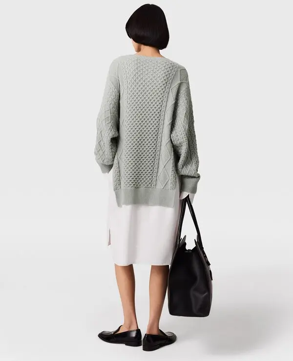 Stella McCartney Hybrid Knit Shirt Jumper Dress - 1464
