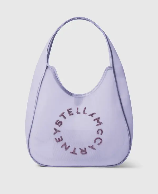 Stella McCartney Logo Mesh Large Hobo Bag - Grape