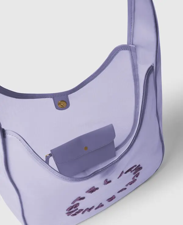 Stella McCartney Logo Mesh Large Hobo Bag - Grape