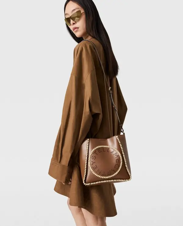 Stella McCartney Raffia Trim Crossbody Bag