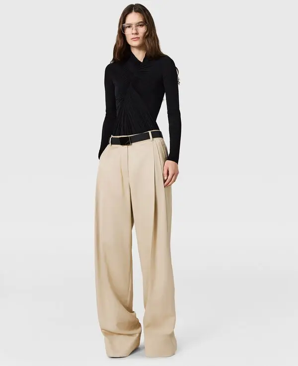 Stella McCartney Crepe Jersey Draped Bodysuit - Black