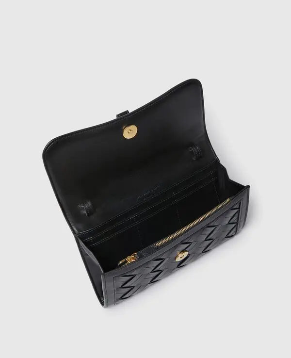 Stella McCartney Ryder Woven Wallet With Strap - Black