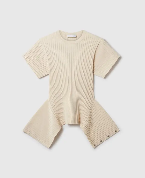 Stella McCartney Peplum Knit T-shirt - Ivory
