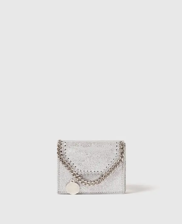 Stella McCartney Falabella Metallic Tri-fold Wallet - Silver