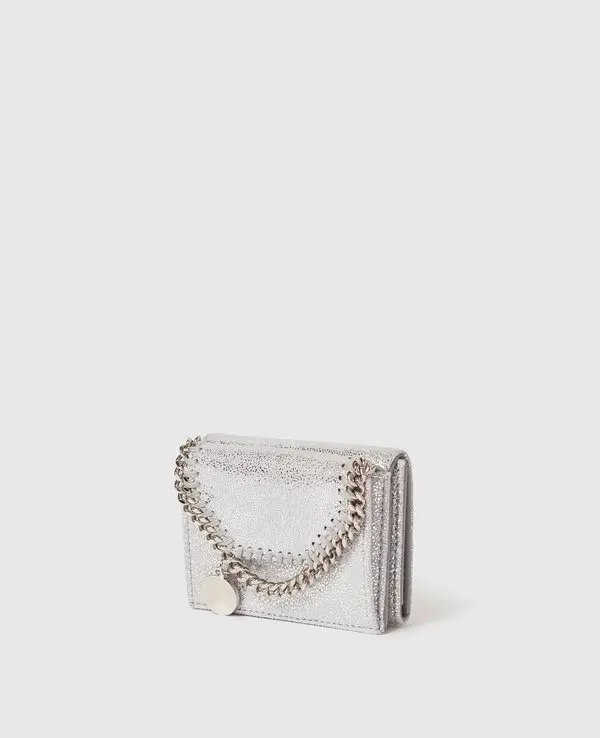 Stella McCartney Falabella Metallic Tri-fold Wallet - Silver