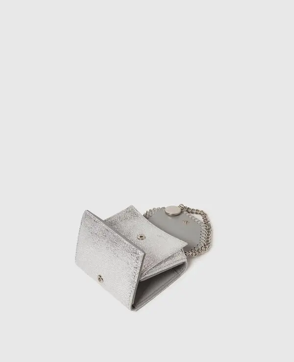 Stella McCartney Falabella Metallic Tri-fold Wallet - Silver