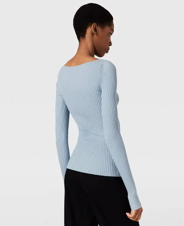 Stella McCartney Textured V-neck Knit Top