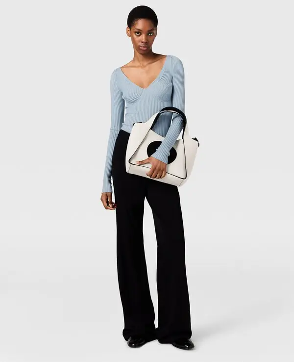 Stella McCartney Textured V-neck Knit Top