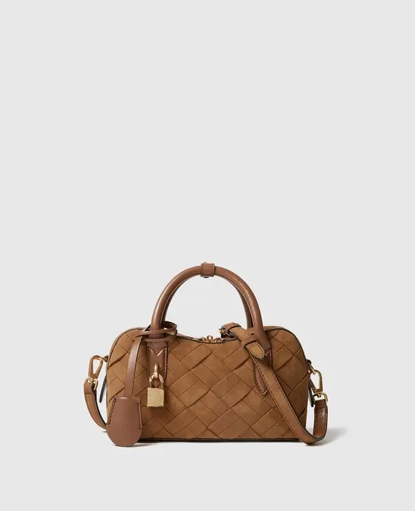 Stella McCartney Ryder Woven Suede-effect Crossbody Bag