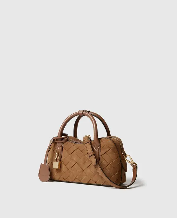 Stella McCartney Ryder Woven Suede-effect Crossbody Bag