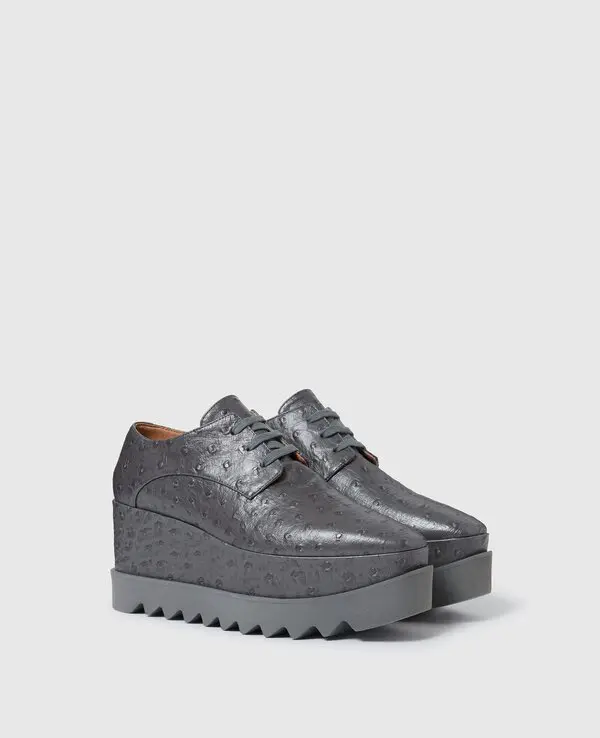 Stella McCartney Elyse Ostrich Platform Shoes