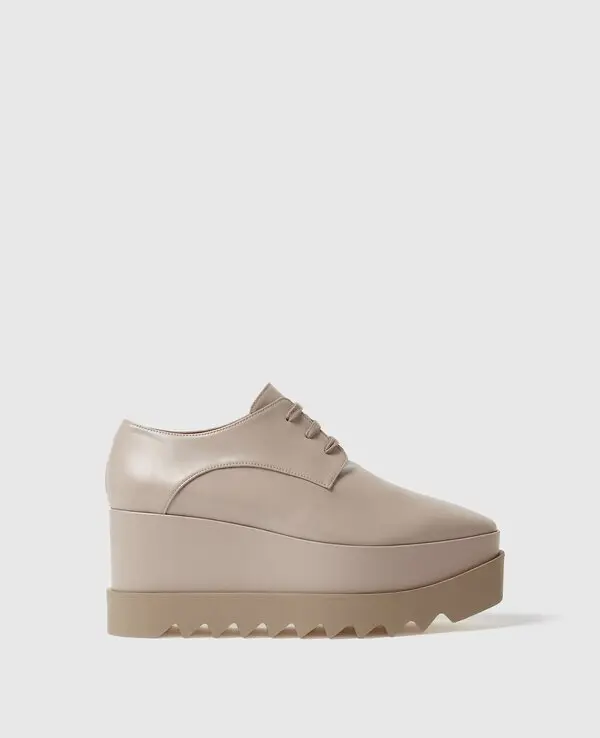 Stella McCartney Elyse Platform Shoes With Crystal Hotfix Logo - Sand