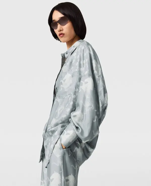 Stella McCartney Horse Print Silk Shirt