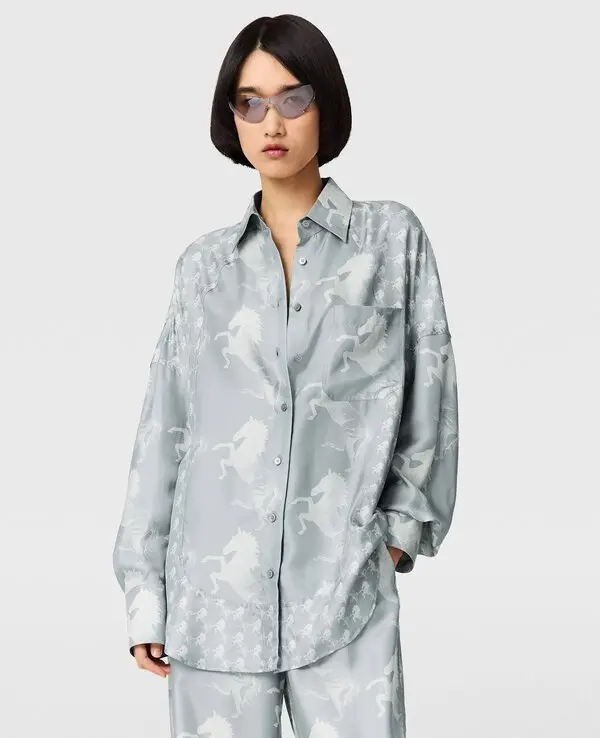 Stella McCartney Horse Print Silk Shirt