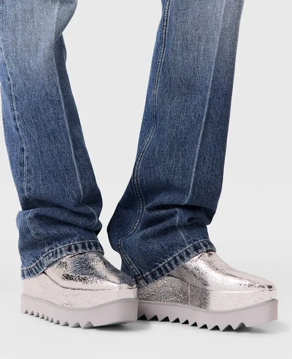 Stella McCartney Elyse Metallic Crackled Platform Shoes