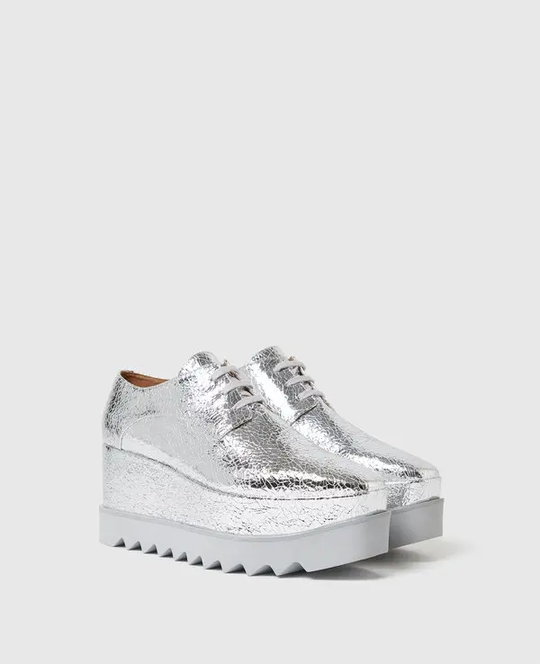Stella McCartney Elyse Metallic Crackled Platform Shoes