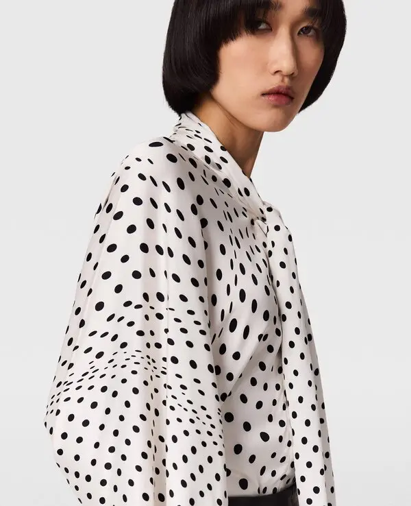 Stella McCartney Tie-neck Polka Dot Viscose Shirt